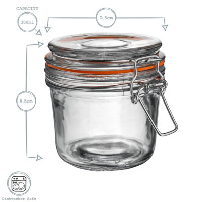 Argon Tableware Glass Storage Jars - 350ml/12.3oz - Set of 3 - 4 Colour ...
