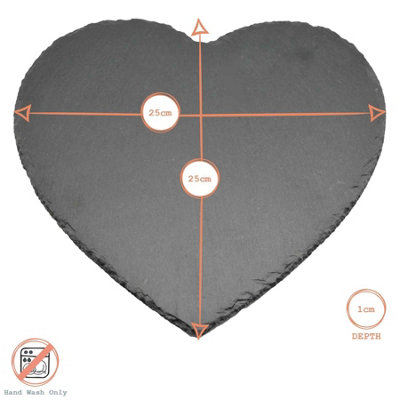 Argon Tableware Heart Slate Placemats - 25cm - Pack of 6