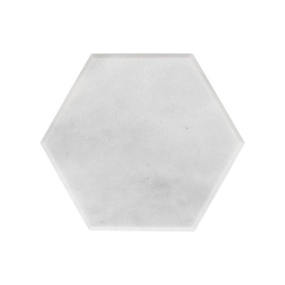 Argon Tableware Hexagonal Marble Coasters - 10cm - White - Pack of 6