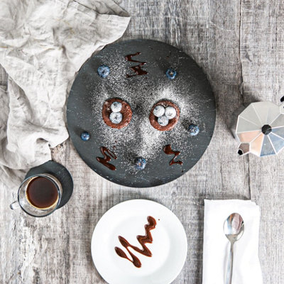 Argon Tableware Linea Round Slate Coasters - 10cm - Pack of 6