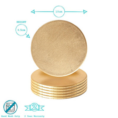 Argon Tableware Metallic Coasters - 10cm - Rose Gold - Pack of 6