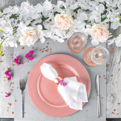 Argon Tableware Metallic Coasters - 10cm - Rose Gold - Pack of 6