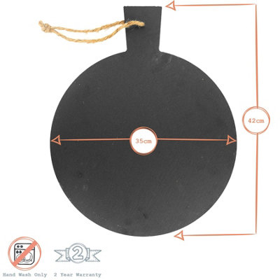 Argon Tableware Round Slate Serving Paddle - 34cm