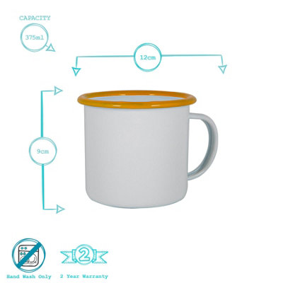 Argon Tableware - White Enamel Espresso Cups - 130ml - 6 Colours | DIY ...