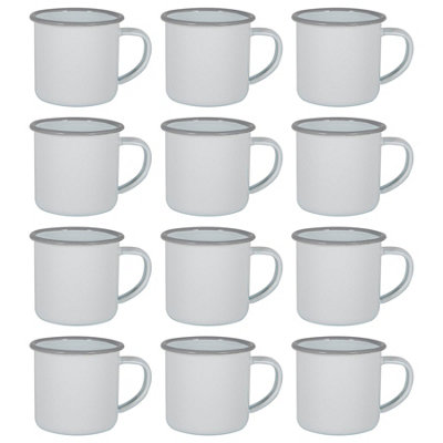 Argon Tableware - White Enamel Espresso Cups - 130ml - Pack of 12