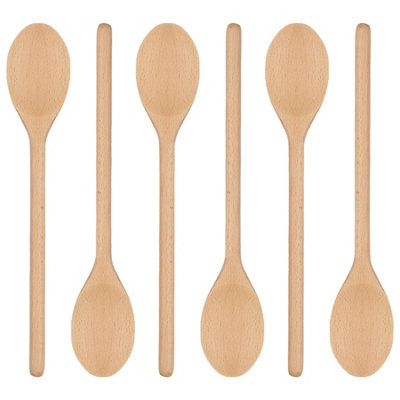 Argon Tableware Wooden Cooking Spoons - 30cm - Pack of 6
