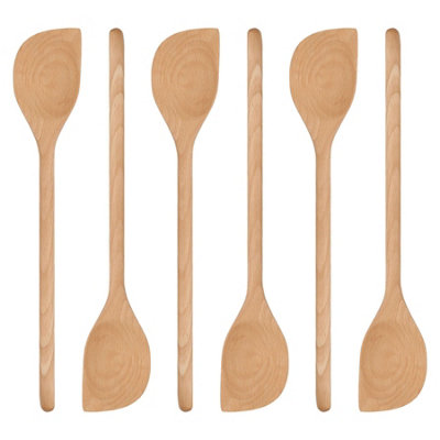 Argon Tableware Wooden Scraper Spoons - 30cm - Pack of 6
