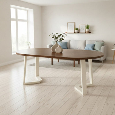 ARIAN Modern Extendable Dining Table 100-180x100 cm Stylish Walnut and ...