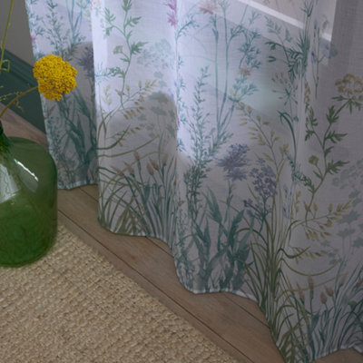 Arianna Natural Floral Print Voile Panel