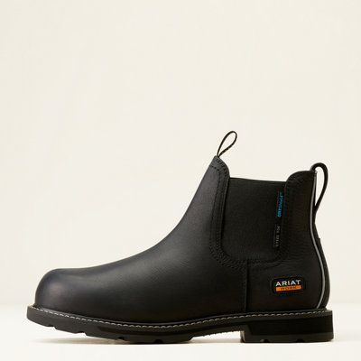 Ariat Men's Groundbreaker Chelsea Waterproof Steel Toe Work Boot Black ...