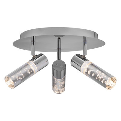 Ariel Bathroom IP44 Ceiling Light Bubble Glass Acrylic Polished Chrome ...