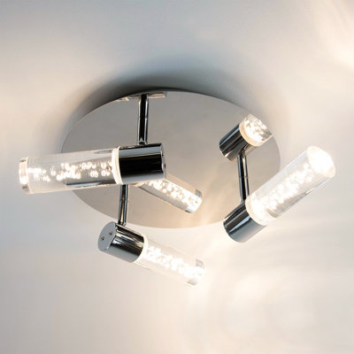 Ariel Bathroom IP44 Ceiling Light Bubble Glass Acrylic Polished Chrome ...