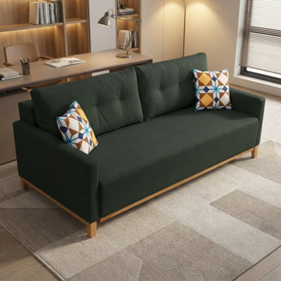 Ariel fabric sofa bed with foam wave springs wooden frame loose back ...