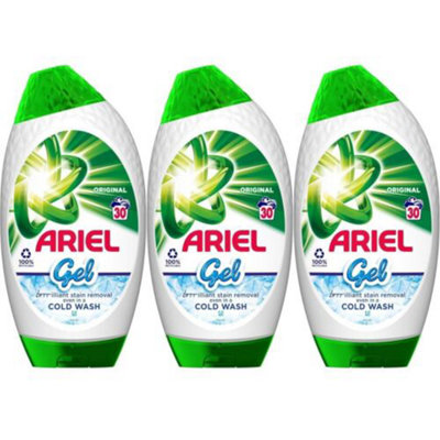 Ariel Washing Liquid Gel Detergent Original 30 Washes 1050ML x 3 | DIY ...