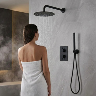 ARKO 2 Way Round Concealed Thermostatic Mixer Shower with 2 Dial ,Twin ...