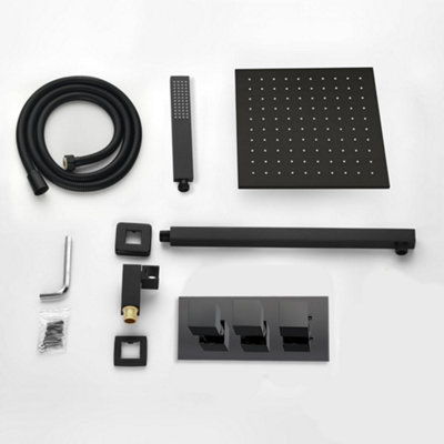 ARKO 2 Way Square Concealed Thermostatic Mixer Shower with 2 Dial ,Twin ...