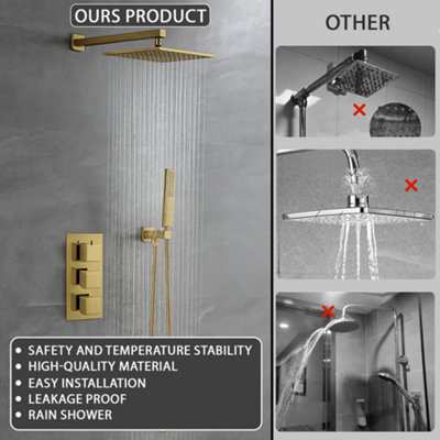 ARKO 2 Way Square Concealed Thermostatic Mixer Shower with 2 Dial ,Twin ...