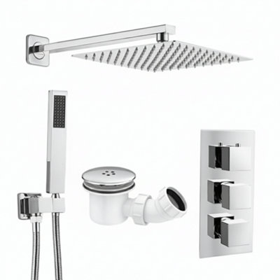 ARKO 2 Way Square Concealed Thermostatic Mixer Shower with 2 Dial ,Twin ...