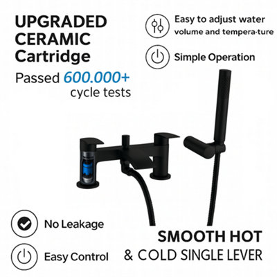 Arko Basin Mixer Tap and Bath Shower Set with Bath Waste, Waterfall ...