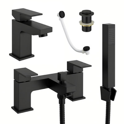 Arko Basin Mixer Tap and Bath Shower Set with Bath Waste, Waterfall ...