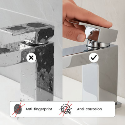 Arko Bath Shower and Basin Mixer Tap Set with Bath Waste, Waterfall ...