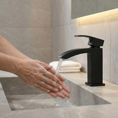 ARKO Bathroom Sink Taps, Basin Mixer Taps, Square Mono Basin Faucet ...