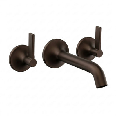 ARKO BATHROOM TAP, Thermostatic 3 Hole Wall Mounted Bath Mixer Tap, BLACK