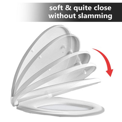 ARKO BATHROOM Universal White Soft Close Toilet Seat ,Top Fix, Quick ...