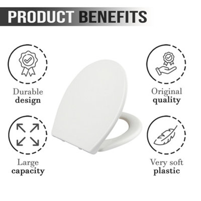 ARKO BATHROOM Universal White Soft Close Toilet Seat ,Top Fix, Quick ...
