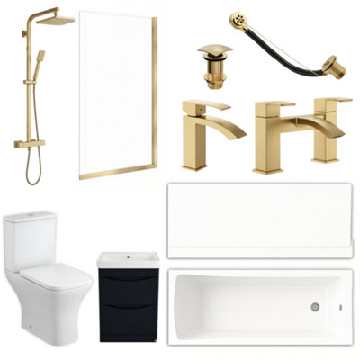 Arko Complete Bathroom Suite, Bath Shower, Shower Screen, Basin, Toilet ...