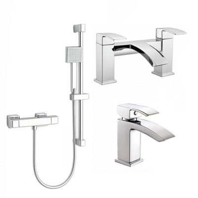 ARKO Handheld mixer shower with Basin Mixer Tap & Bath Filler Set with ...