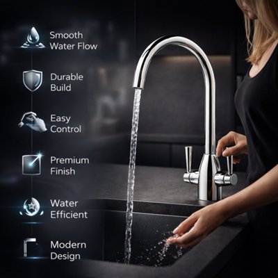 ARKO Kitchen Sink Tap,High Arc swivel spout Mixer Tap 1 hole with Twist ...