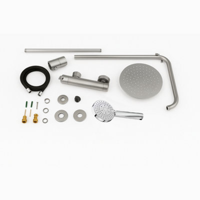 ARKO Round Exposed Thermostatic Mixer Shower Set Shower Head and ...