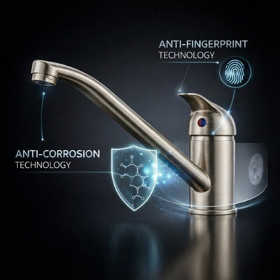 ARKO Sink Mixer Tap Single Lever with Long Swivel Spout, Solid Brass ...