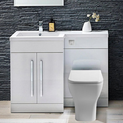 Arko Tana 1100mm Bathroom Vanity Unit Set Basin Sink Toilet WC Left ...