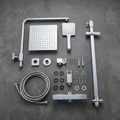 ARKO Thermostatic Mixer Shower with Bath Filler Tap, Rainfall ...
