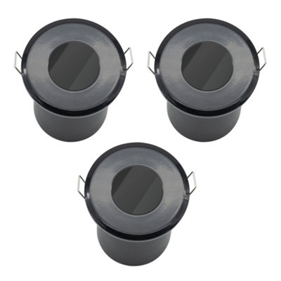 Arlec Fixed Fire Rated 3 Pack Recessed Ceiling Downlights Black Finish ...