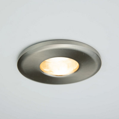 Arlec Fixed Fire Rated 3 Pack Recessed Ceiling Downlights Brushed Steel ...