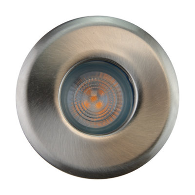 Arlec Fixed Fire Rated 3 Pack Recessed Ceiling Downlights Brushed Steel ...