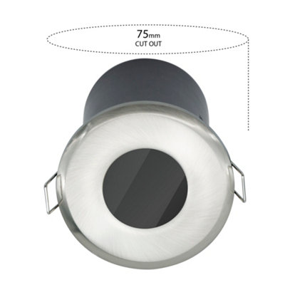 Arlec Fixed Fire Rated 3 Pack Recessed Ceiling Downlights Brushed Steel ...