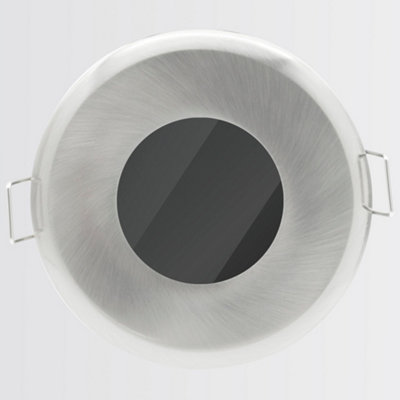 Arlec Fixed Fire Rated IP65 Single Downlight Brushed Steel | DIY at B&Q