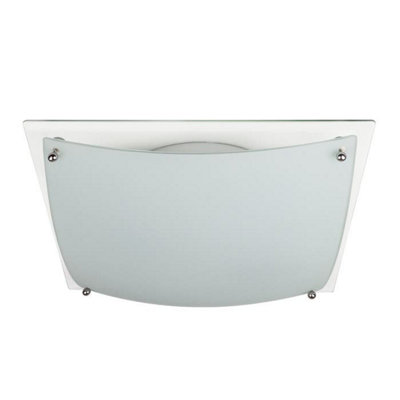 Arlec Large Square Glacier Glass Flush Ceiling Fitting