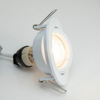 Arlec Single Adjustable Angle Gimble Flush Ceiling Downlight White ...