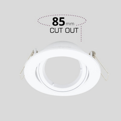 Arlec Single Adjustable Angle Gimble Flush Ceiling Downlight White ...
