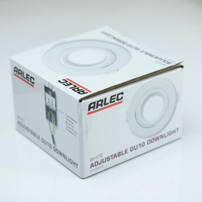 Arlec Single Adjustable Angle Gimble Flush Ceiling Downlight White ...