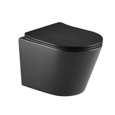 Arley Angel Ceramic Horizontal Outlet Round Rimless Wall Hung WC Toilet ...