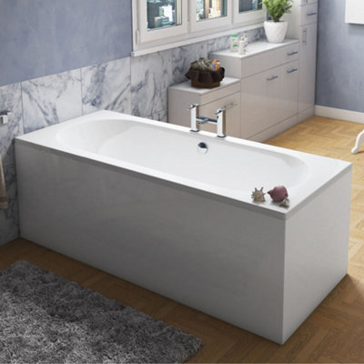 Arley Cascade Rectangular Double Ended Acrylic Bath With Metal Leg ...