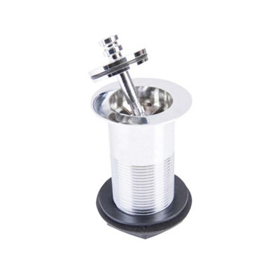 Arley Eazee Round Unslotted Basin Waste and Captive Metal Plug Brass Chrome
