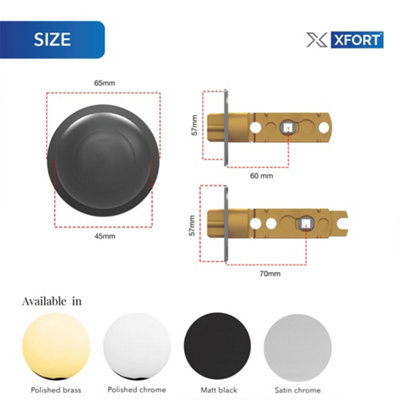 Arlo Passage Knob Set Matt Black for Internal Wooden Doors