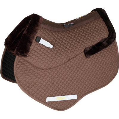 ARMA Half Lined Horse Jumping Saddlepad Brown (16.5in - 15in)